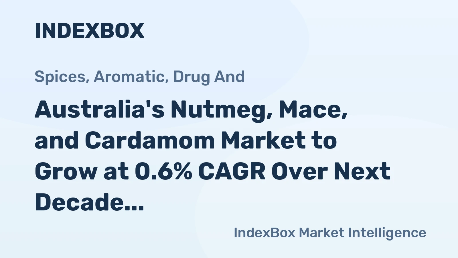 Australia's Nutmeg, Mace, and Cardamom Market to Grow at 0.6% CAGR Over Next Decade