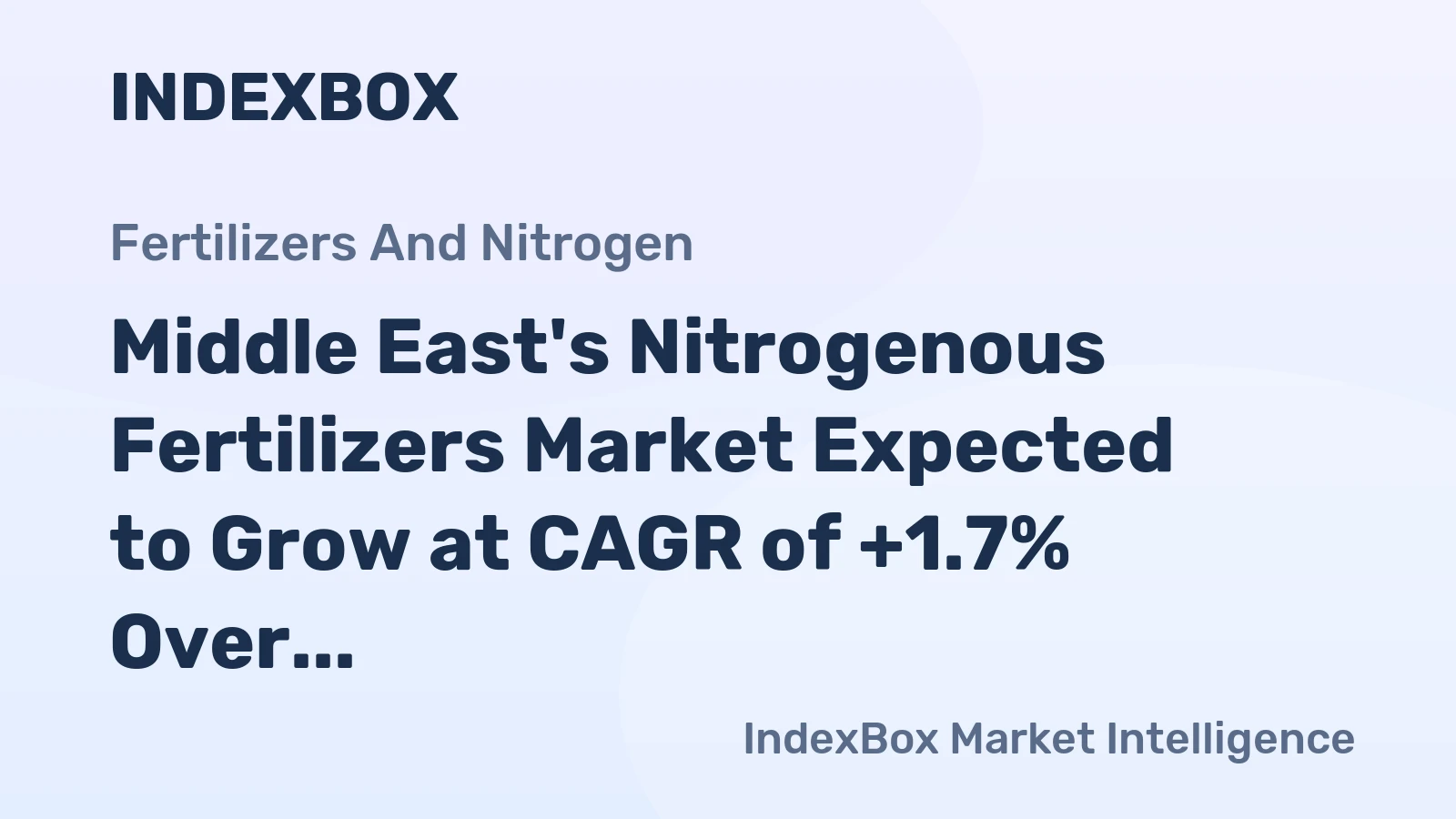 Middle East's Nitrogenous Fertilizers Market Expected to Grow at CAGR of +1.7% Over Next Decade
