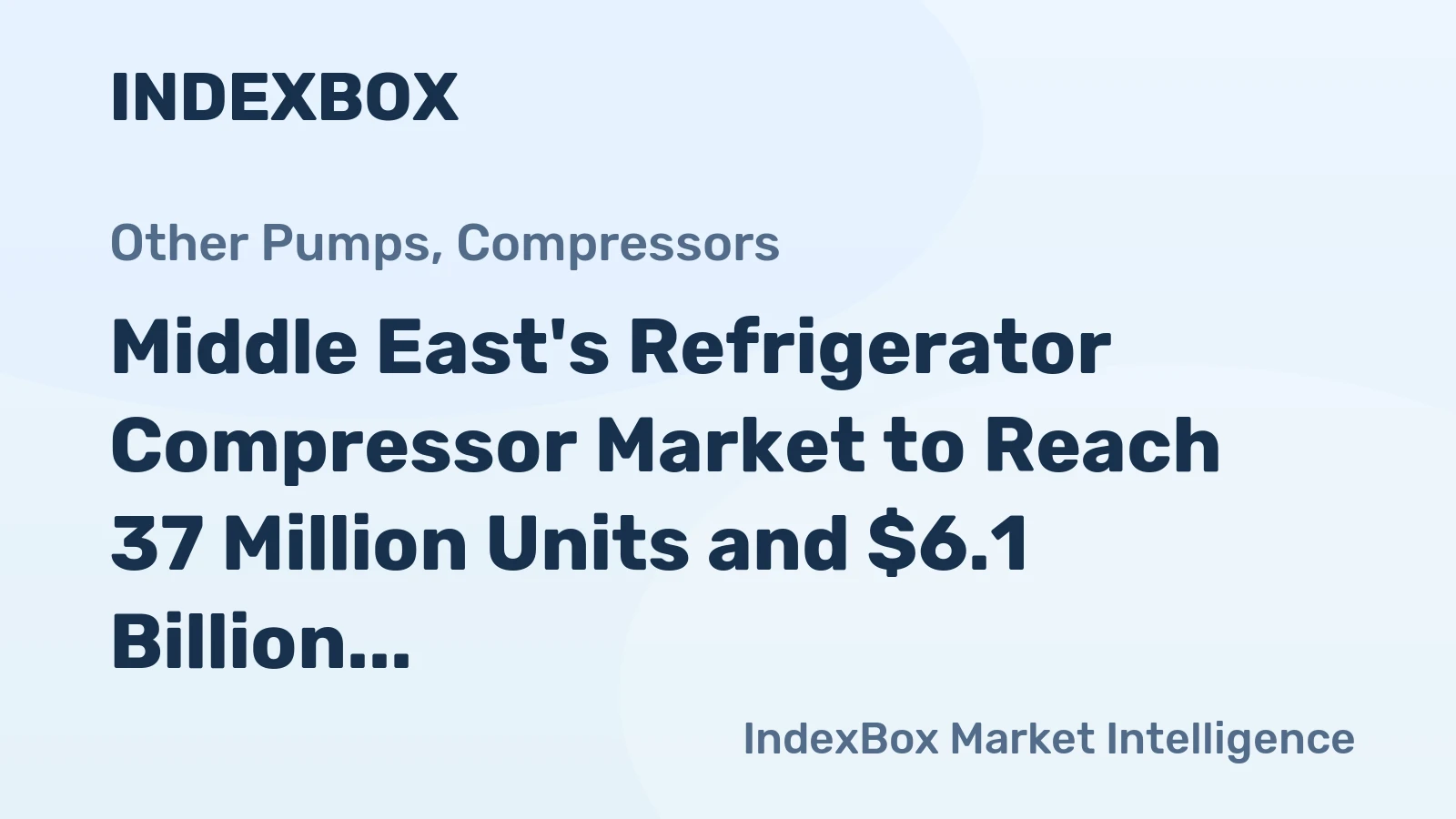 Middle East's Refrigerator Compressor Market to Reach 37 Million Units and $6.1 Billion by 2035
