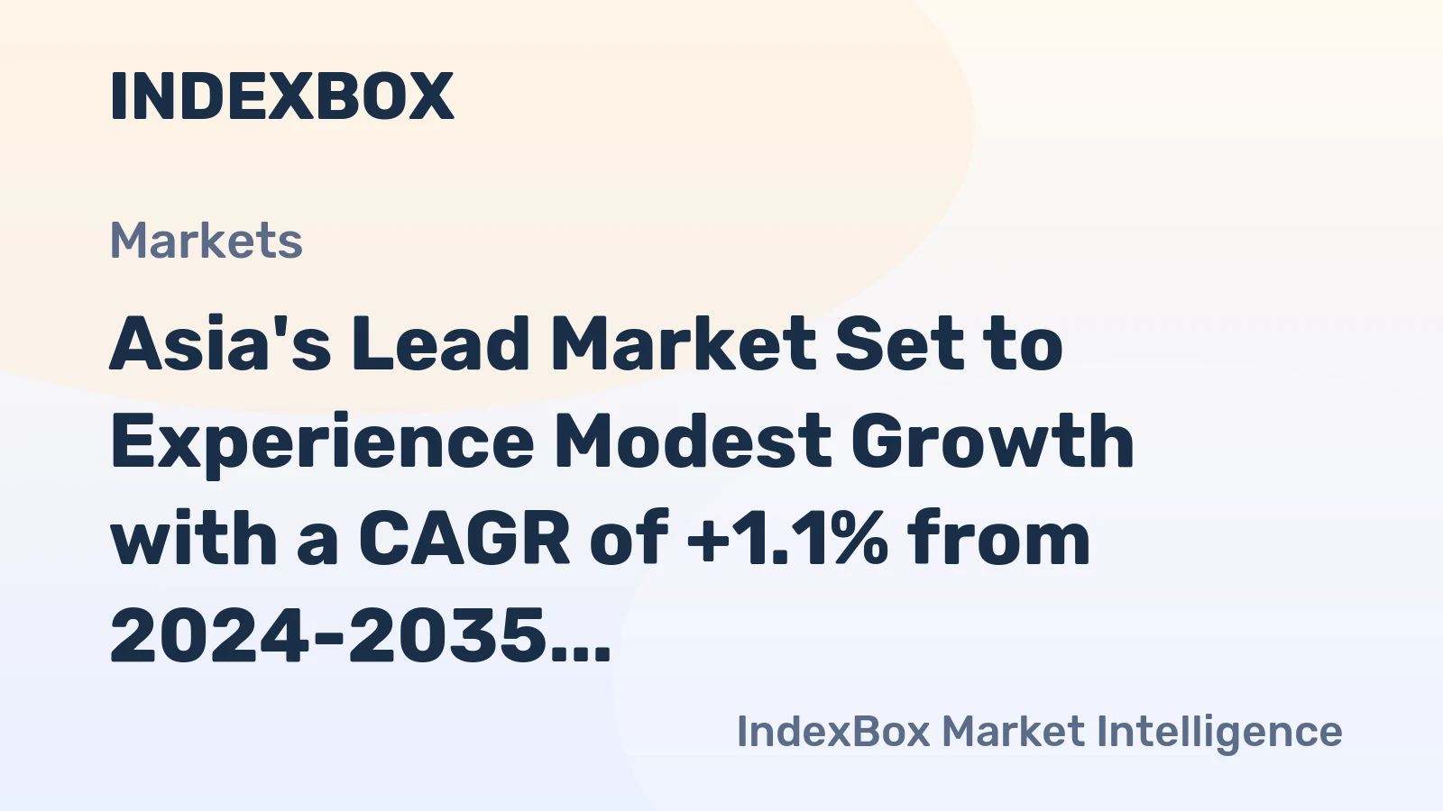 Asia's Lead Market Set to Experience Modest Growth with a CAGR of +1.1% from 2024-2035