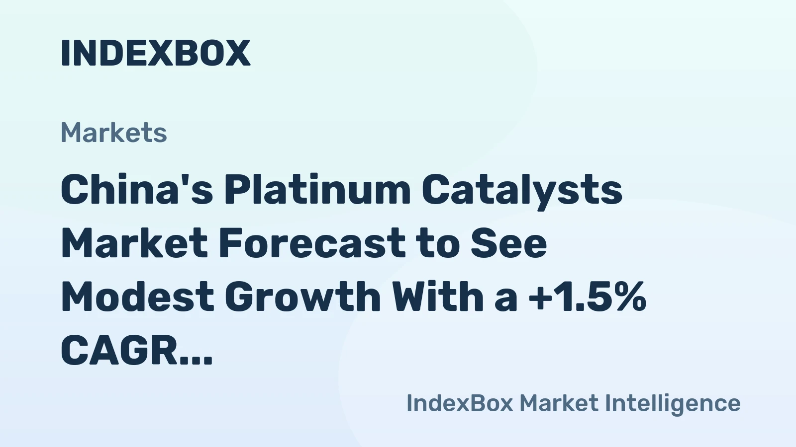 China's Platinum Catalysts Market Forecast to See Modest Growth With a +1.5% CAGR Through 2035
