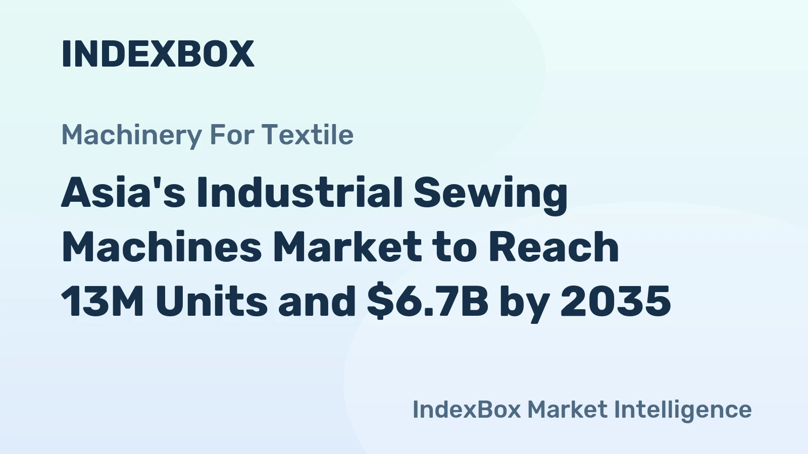 Asia's Industrial Sewing Machines Market to Reach 13M Units and $6.7B by 2035