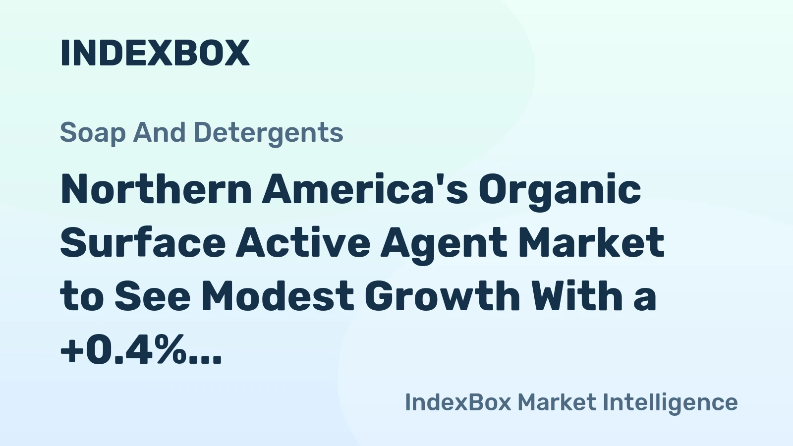 Northern America's Organic Surface Active Agent Market to See Modest Growth With a +0.4% Volume CAGR Through 2035