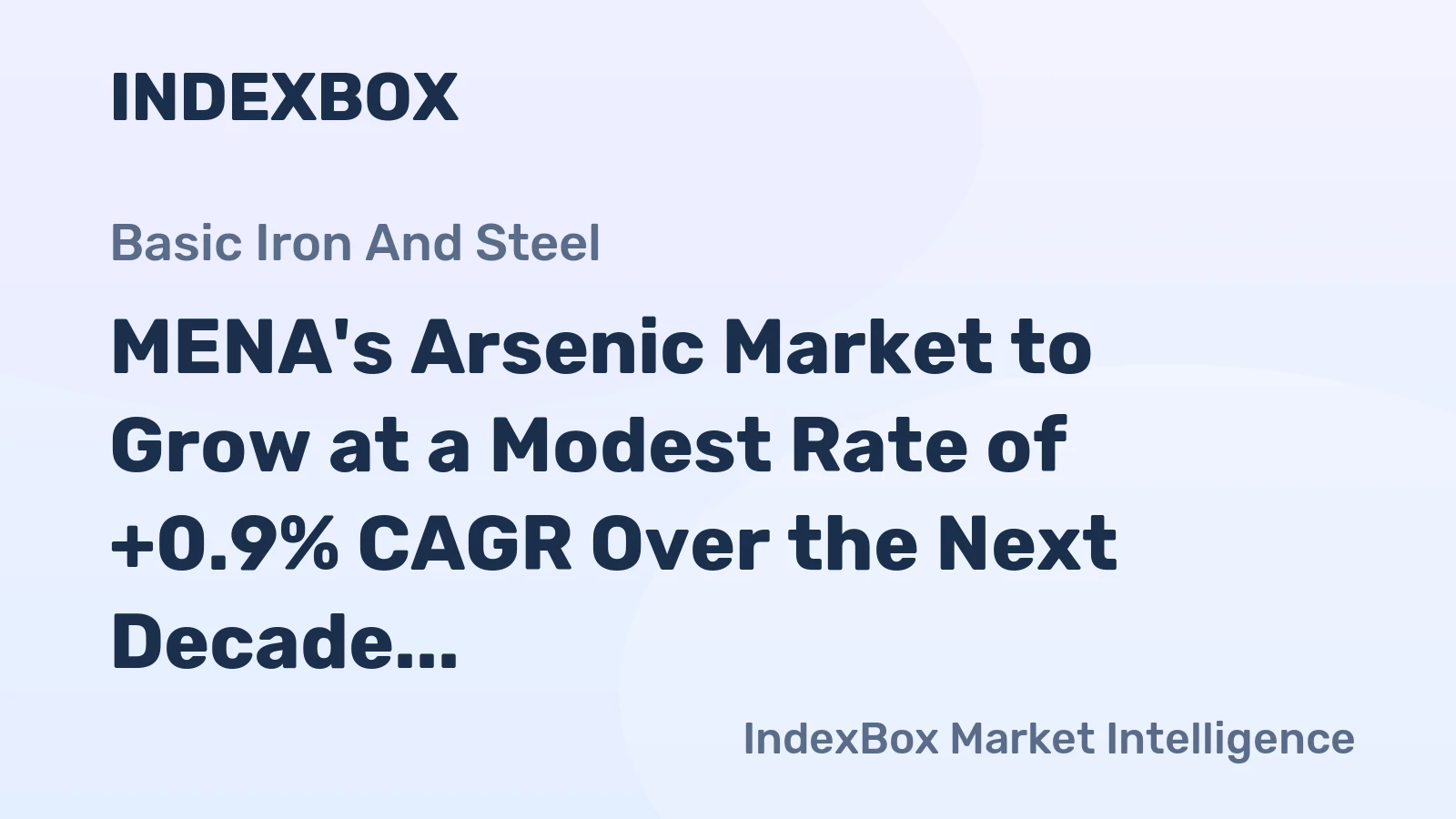 MENA's Arsenic Market to Grow at a Modest Rate of +0.9% CAGR Over the Next Decade