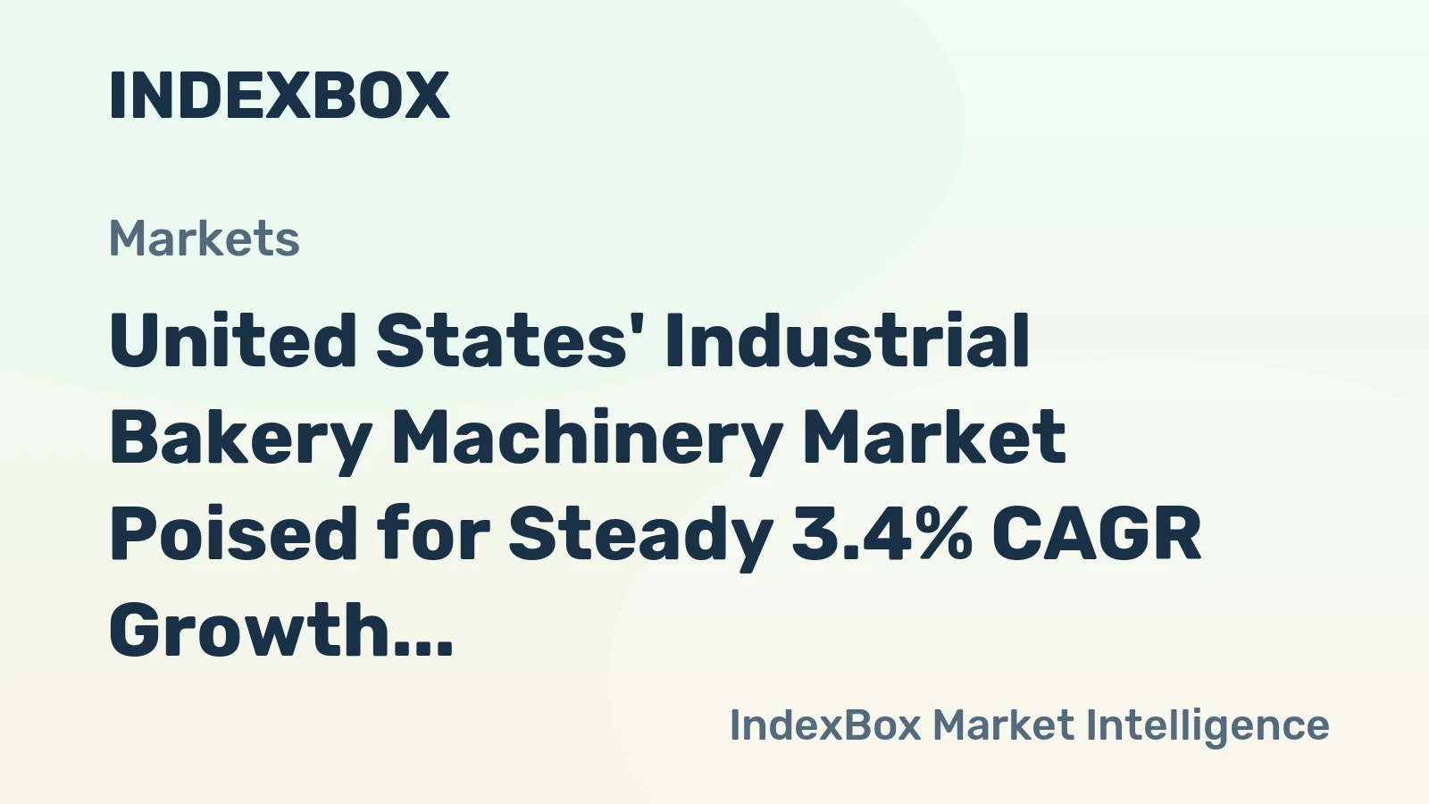 United States' Industrial Bakery Machinery Market Poised for Steady 3.4% CAGR Growth