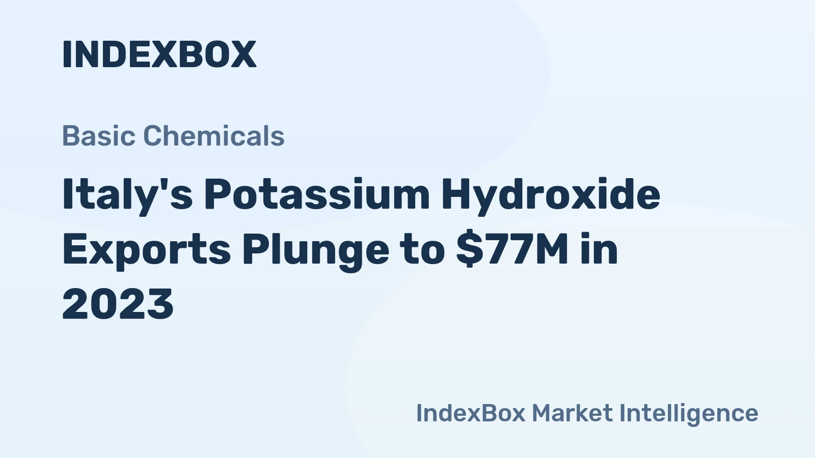 Italy's Potassium Hydroxide Exports Plunge to $77M in 2023