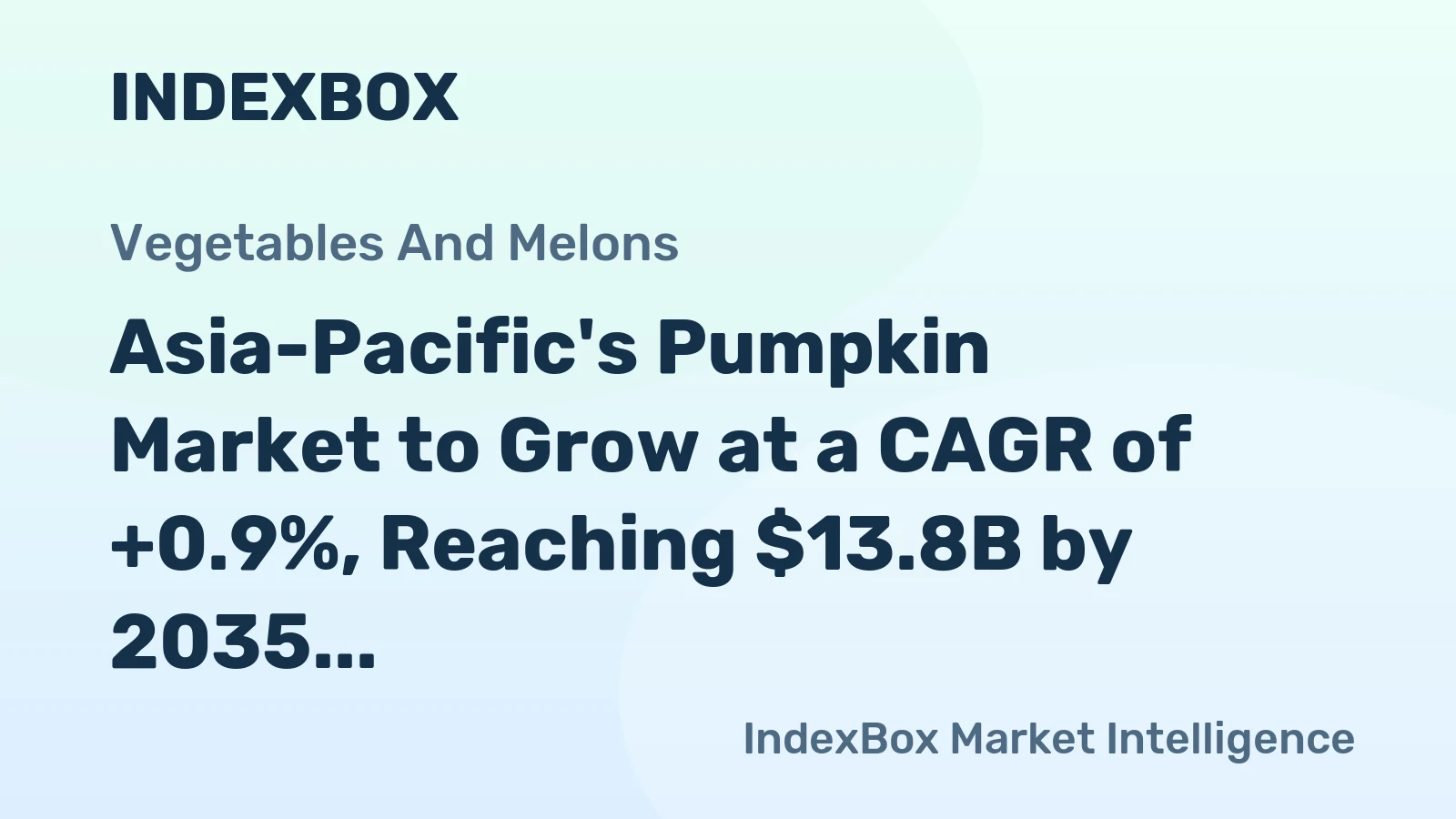 Asia-Pacific's Pumpkin Market to Grow at a CAGR of +0.9%, Reaching $13.8B by 2035