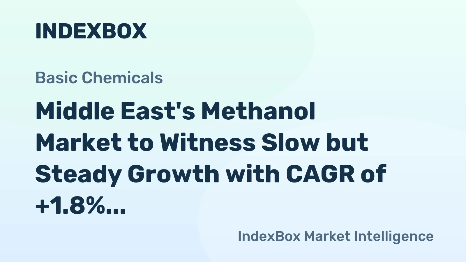 Middle East's Methanol Market to Witness Slow but Steady Growth with CAGR of +1.8% from 2024-2035