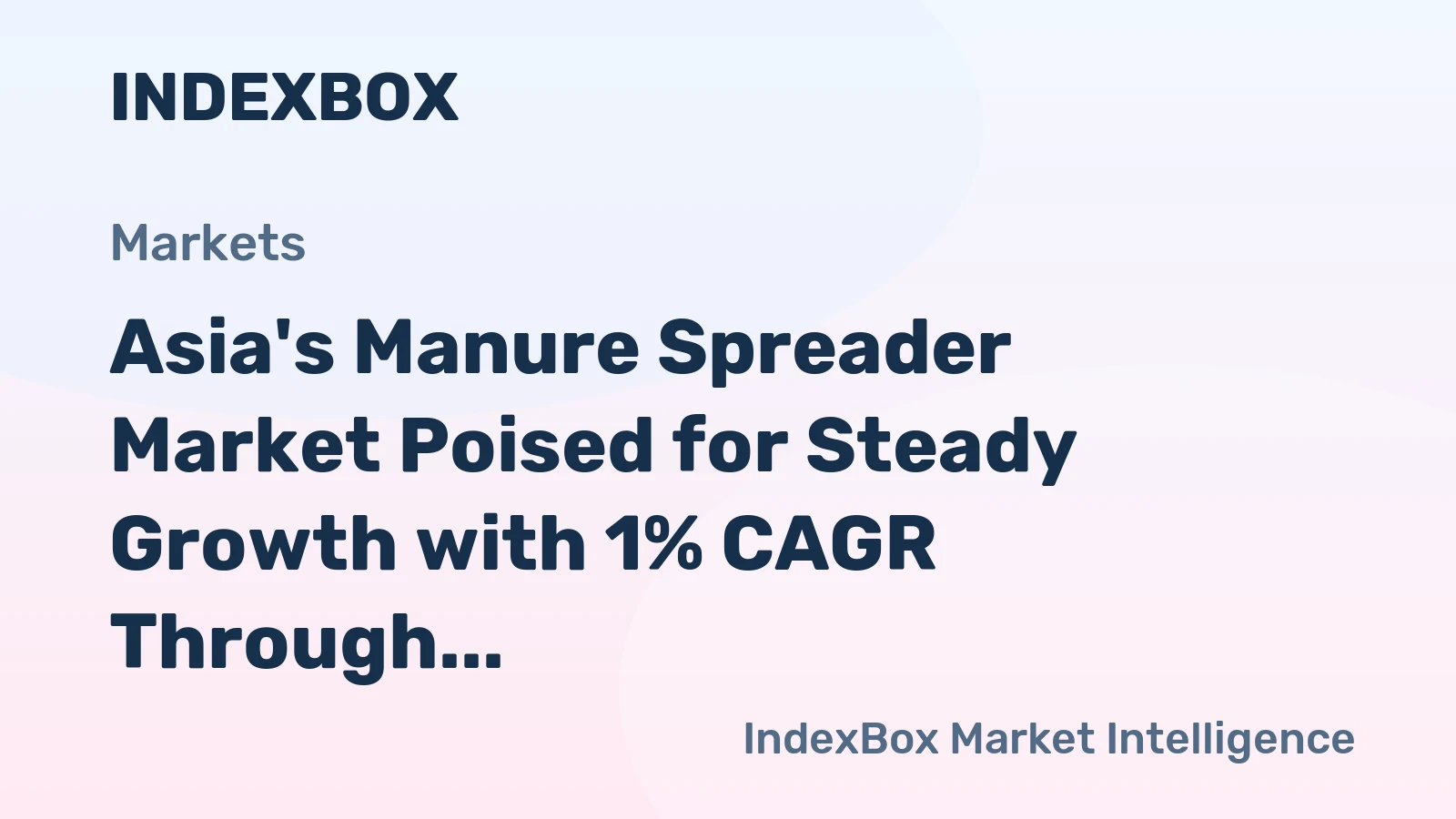 Asia's Manure Spreader Market Poised for Steady Growth with 1% CAGR Through 2035