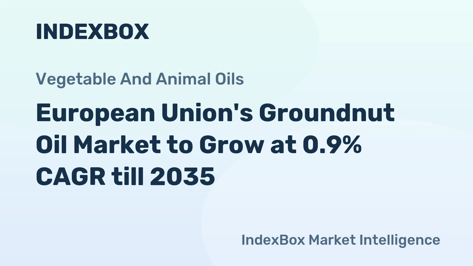 European Union's Groundnut Oil Market to Grow at 0.9% CAGR till 2035