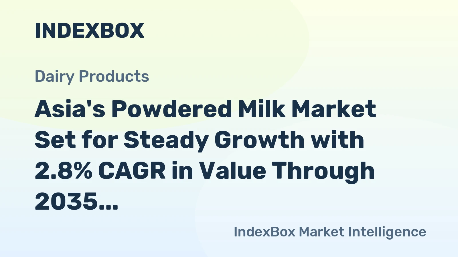 Asia's Powdered Milk Market Set for Steady Growth with 2.8% CAGR in Value Through 2035