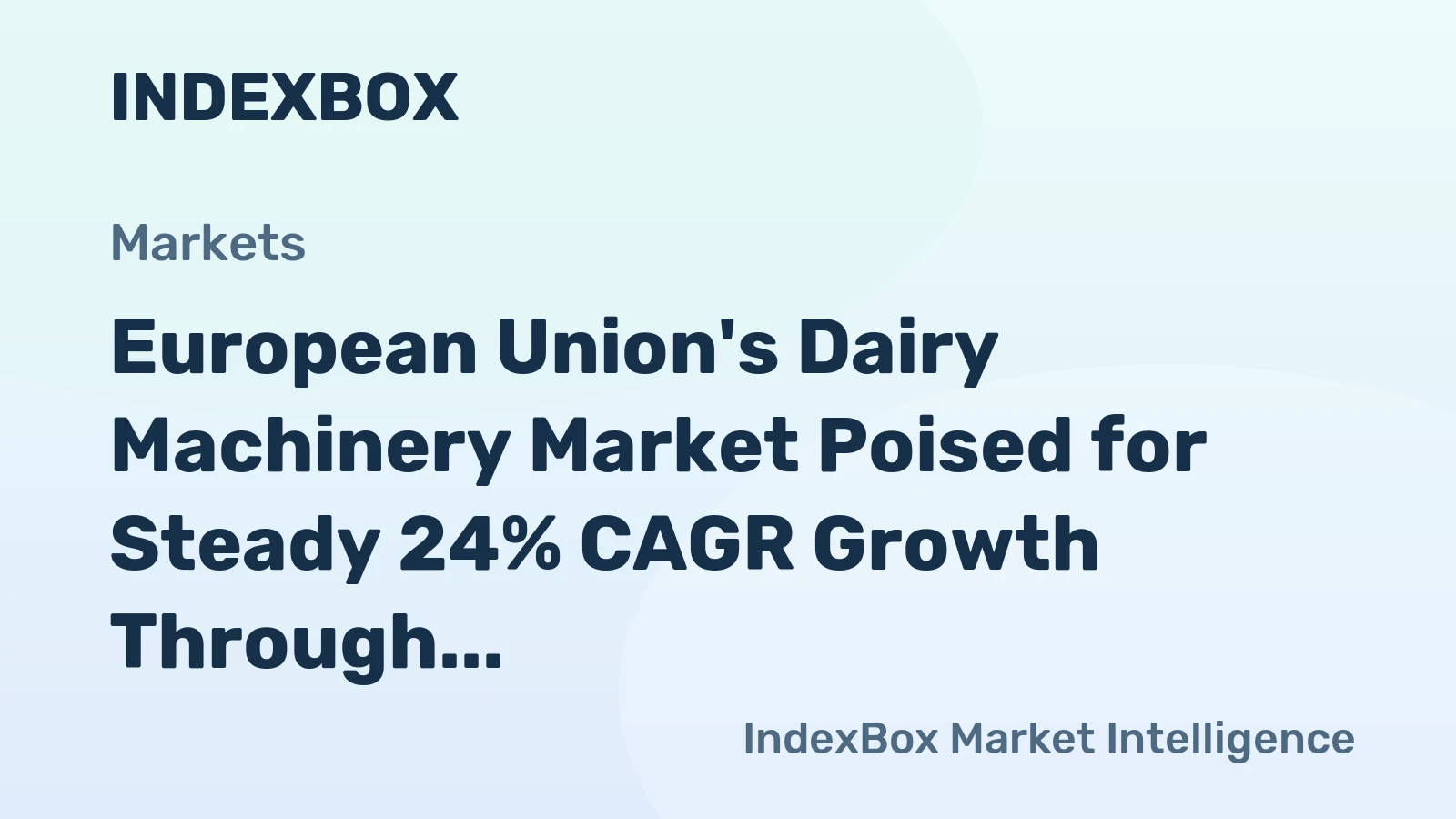 European Union's Dairy Machinery Market Poised for Steady 24% CAGR Growth Through 2035