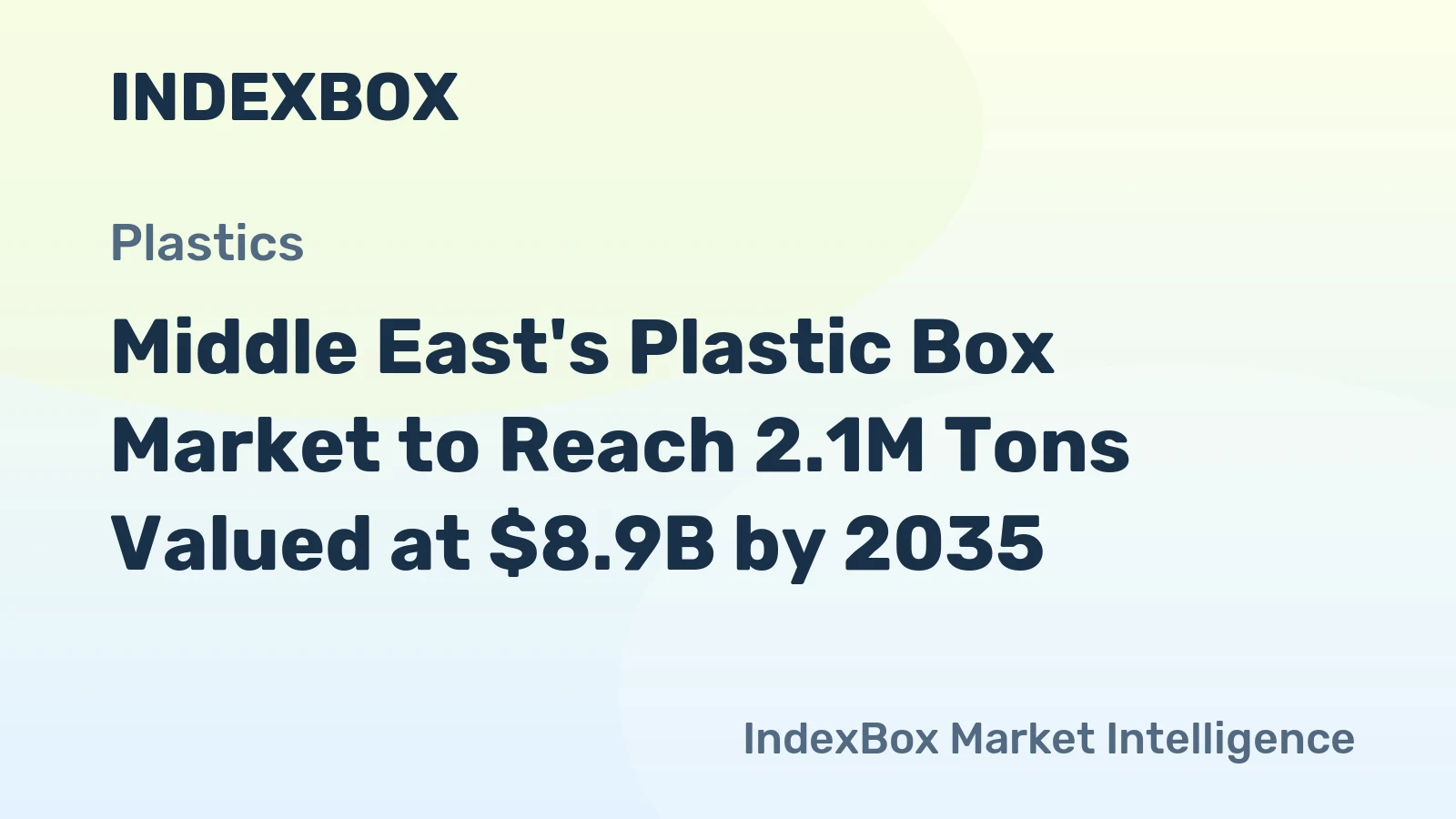 Middle East's Plastic Box Market to Reach 2.1M Tons Valued at $8.9B by 2035
