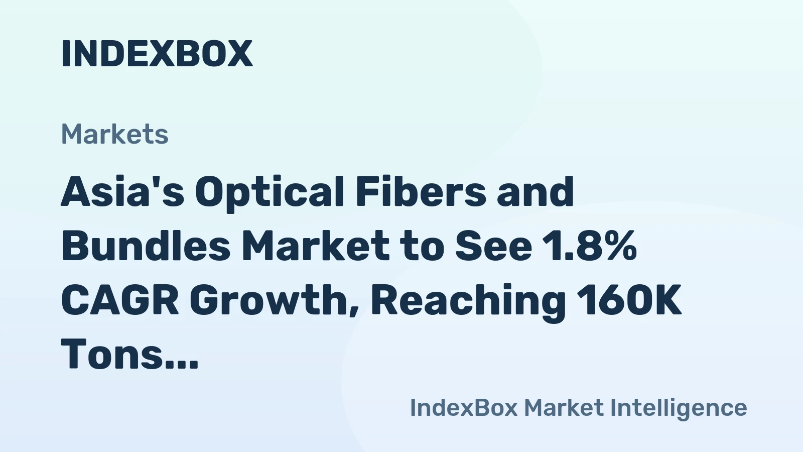 Asia's Optical Fibers and Bundles Market to See 1.8% CAGR Growth, Reaching 160K Tons by 2035