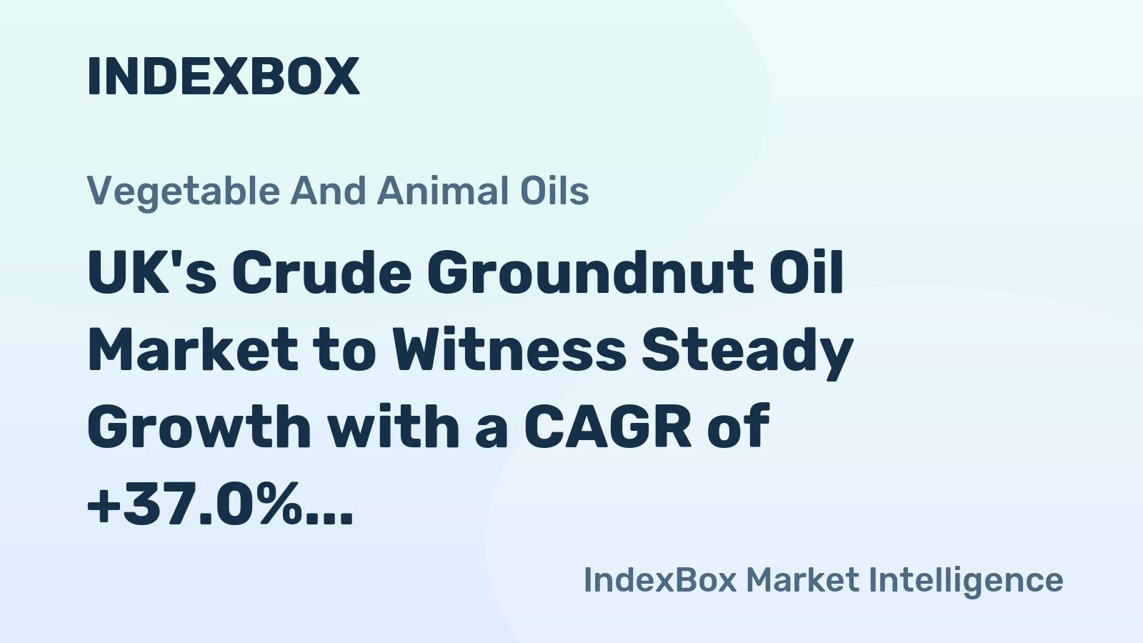 UK's Crude Groundnut Oil Market to Witness Steady Growth with a CAGR of +37.0% over the Next Decade