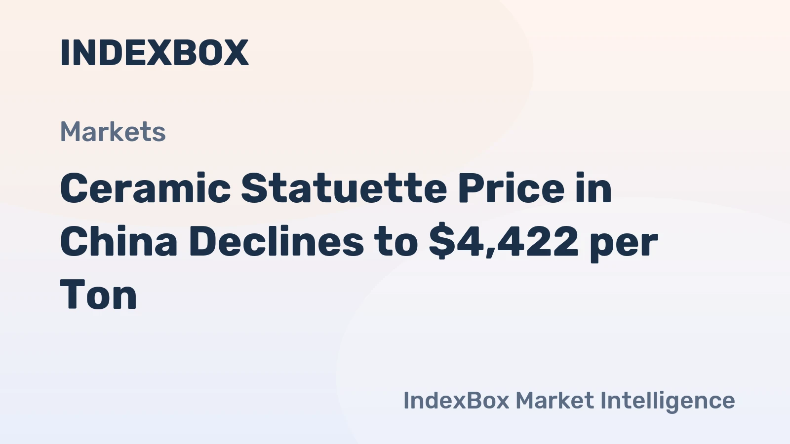 Ceramic Statuette Price in China Declines to $4,422 per Ton