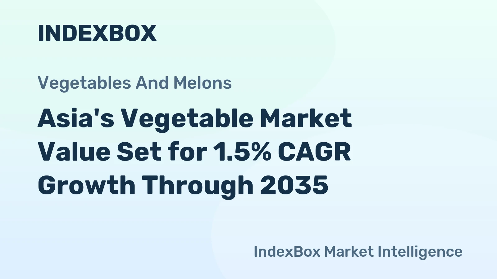 Asia's Vegetable Market Value Set for 1.5% CAGR Growth Through 2035