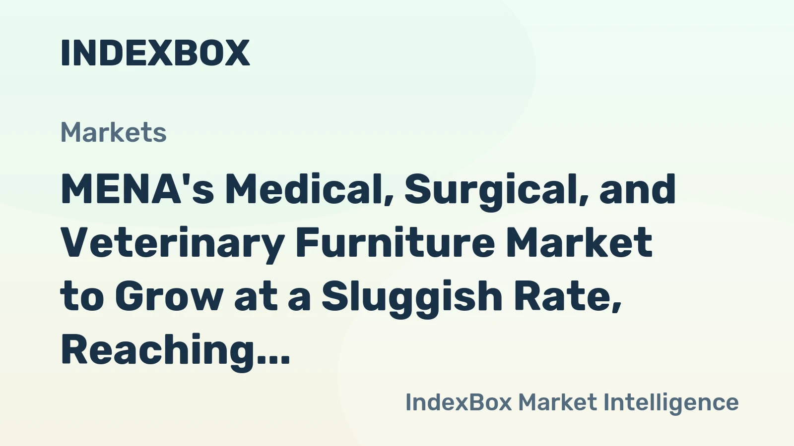 MENA's Medical, Surgical, and Veterinary Furniture Market to Grow at a Sluggish Rate, Reaching 183M Units by 2035