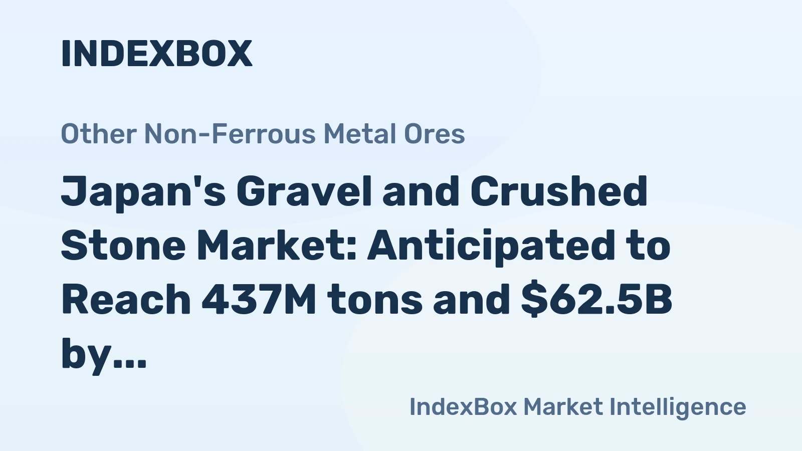 Japan's Gravel and Crushed Stone Market: Anticipated to Reach 437M tons and $62.5B by 2035