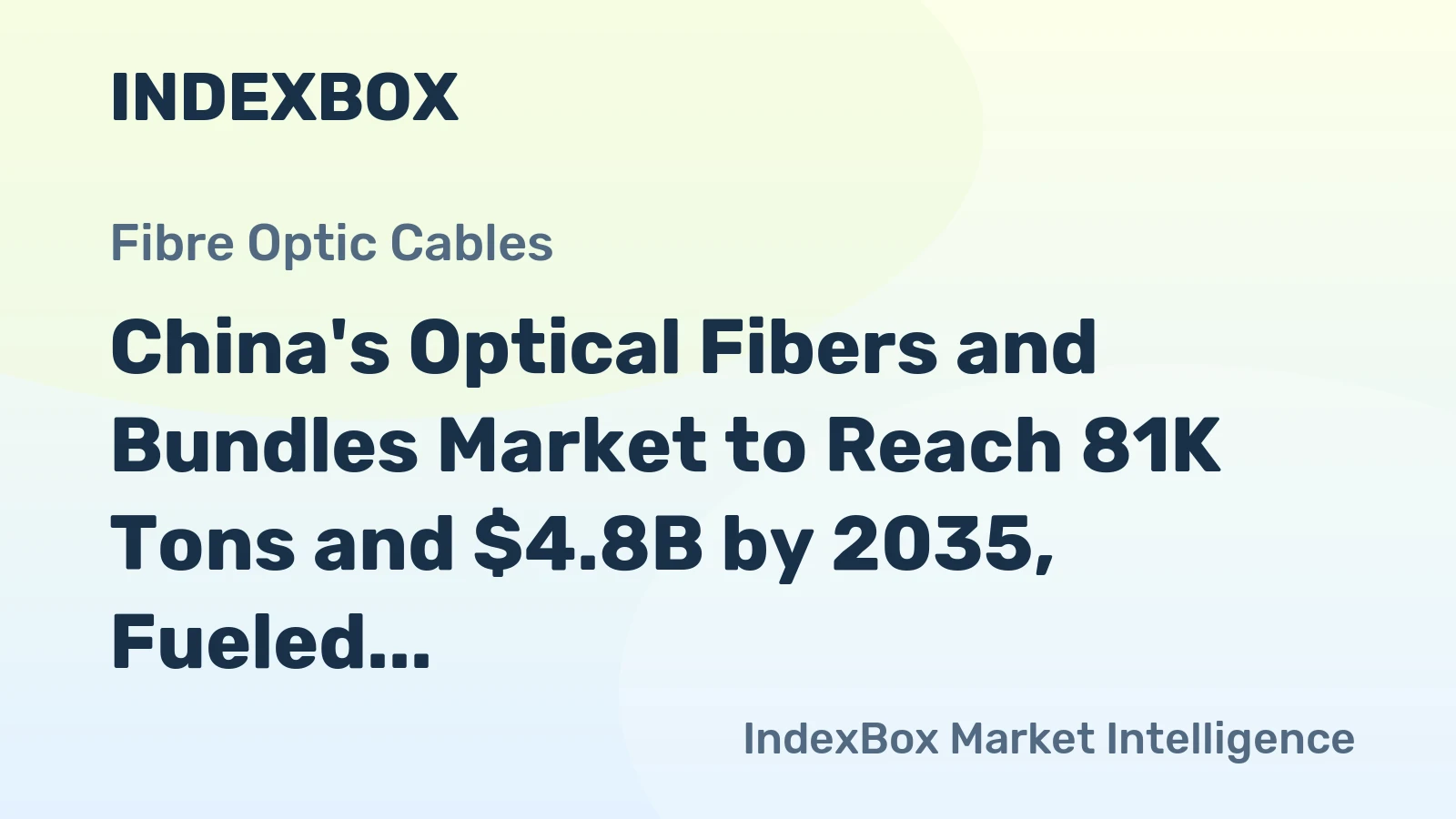 China's Optical Fibers and Bundles Market to Reach 81K Tons and $4.8B by 2035, Fueled by Increasing Demand