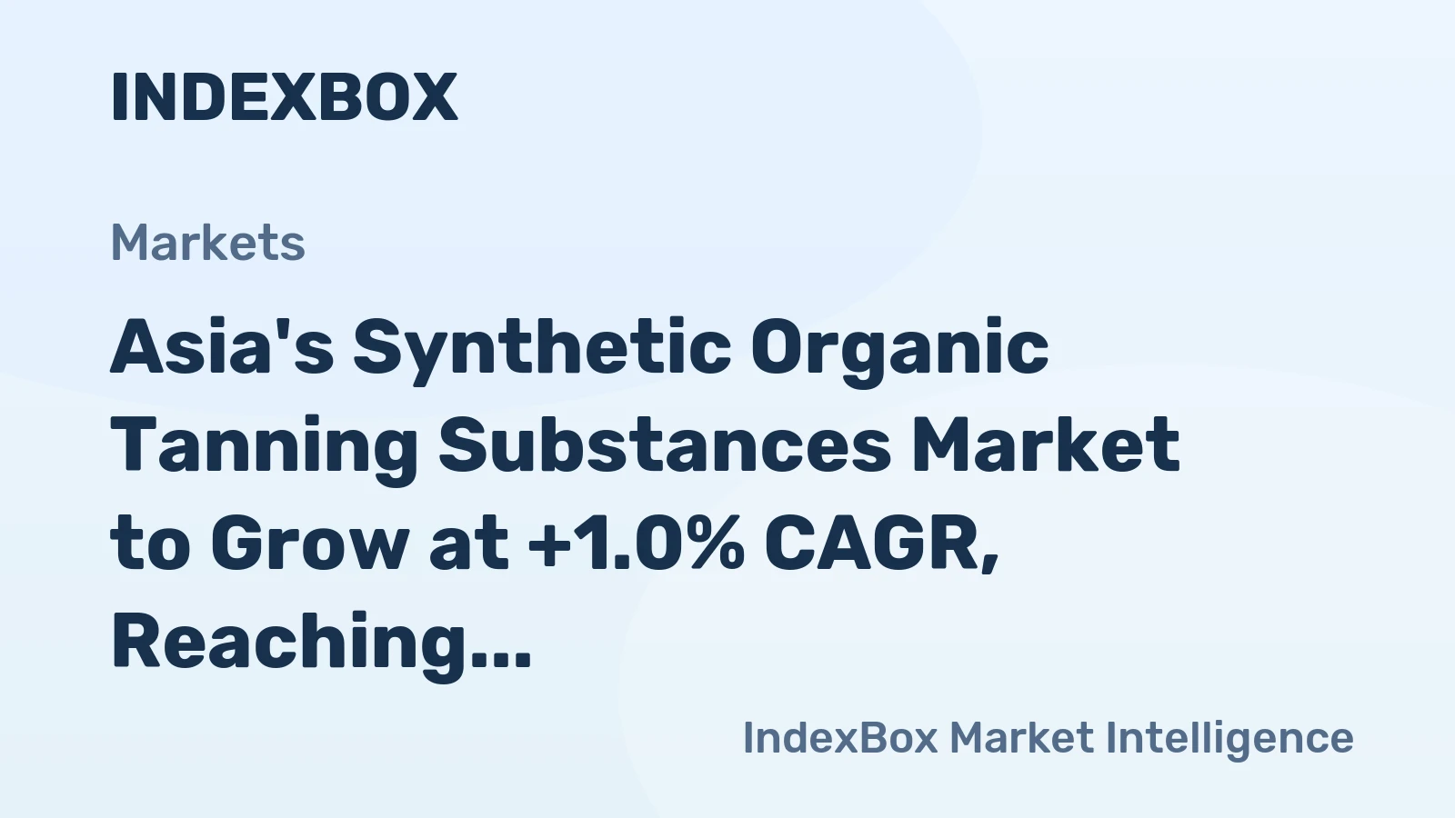 Asia's Synthetic Organic Tanning Substances Market to Grow at +1.0% CAGR, Reaching 851K Tons by 2035