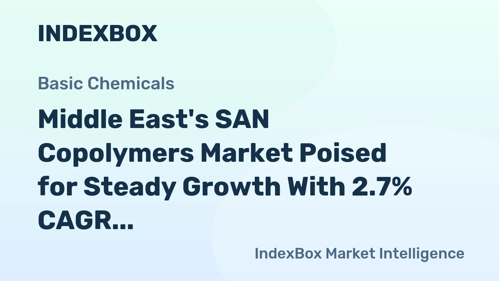 Middle East's SAN Copolymers Market Poised for Steady Growth With 2.7% CAGR in Value Through 2035