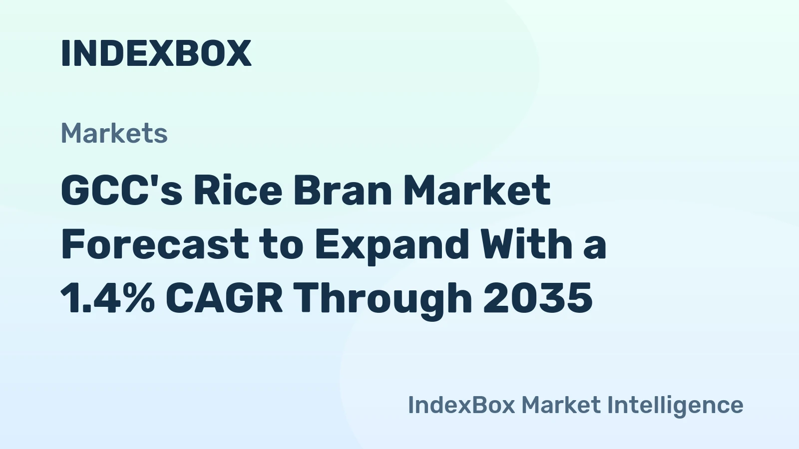 GCC's Rice Bran Market Forecast to Expand With a 1.4% CAGR Through 2035