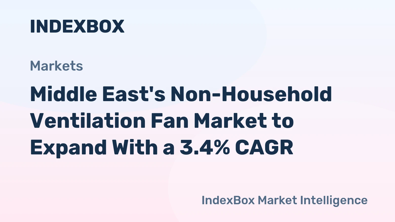 Middle East's Non-Household Ventilation Fan Market to Expand With a 3.4% CAGR