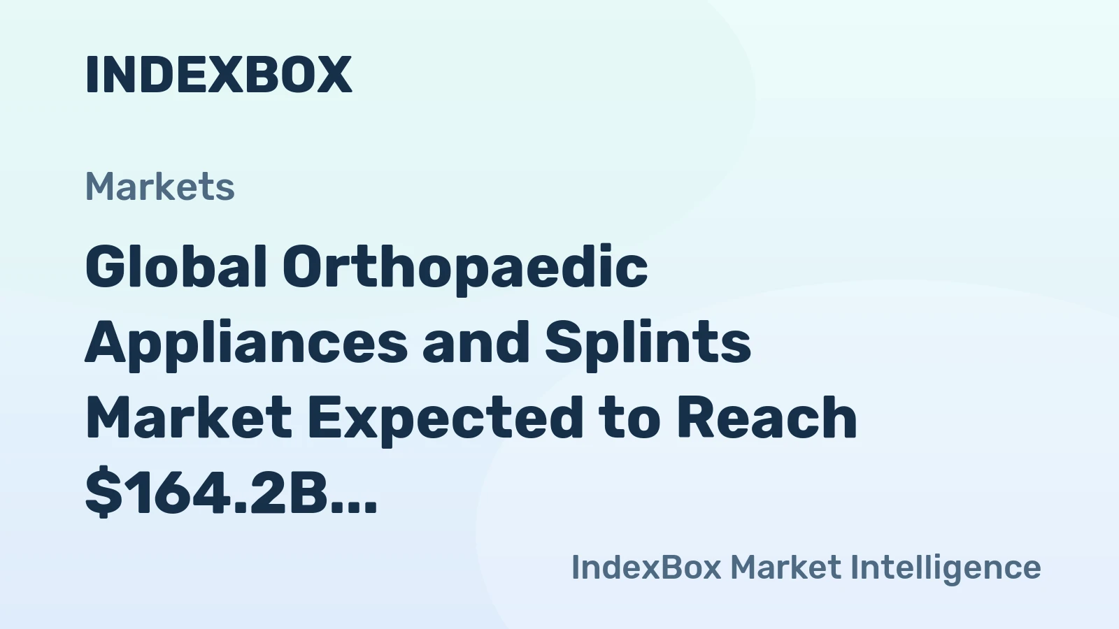 Global Orthopaedic Appliances and Splints Market Expected to Reach $164.2B by 2035, with +2.8% CAGR