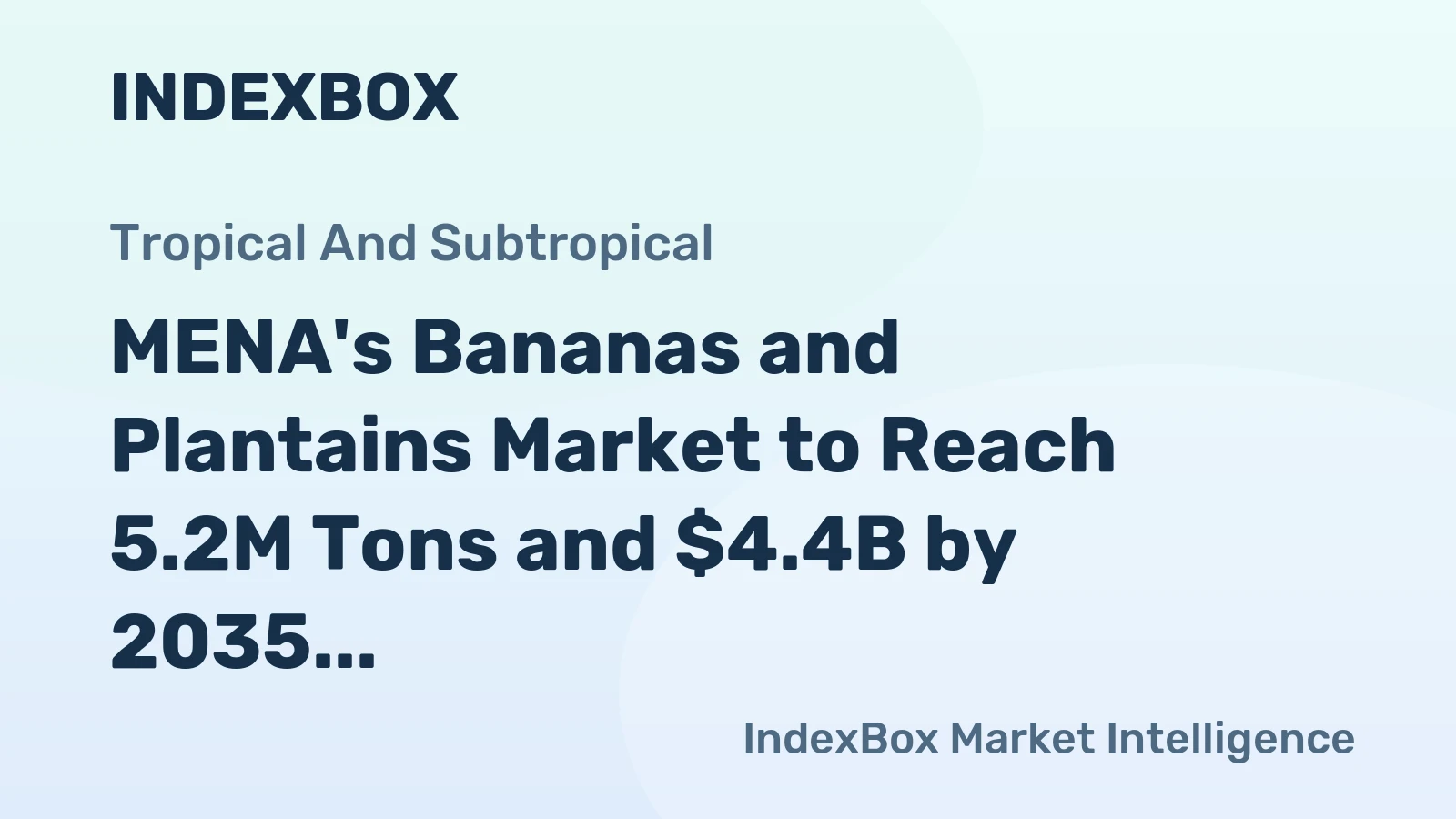 MENA's Bananas and Plantains Market to Reach 5.2M Tons and $4.4B by 2035, Anticipating Positive Growth Trends