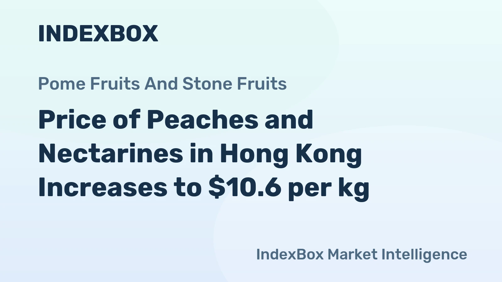 Price of Peaches and Nectarines in Hong Kong Increases to $10.6 per kg