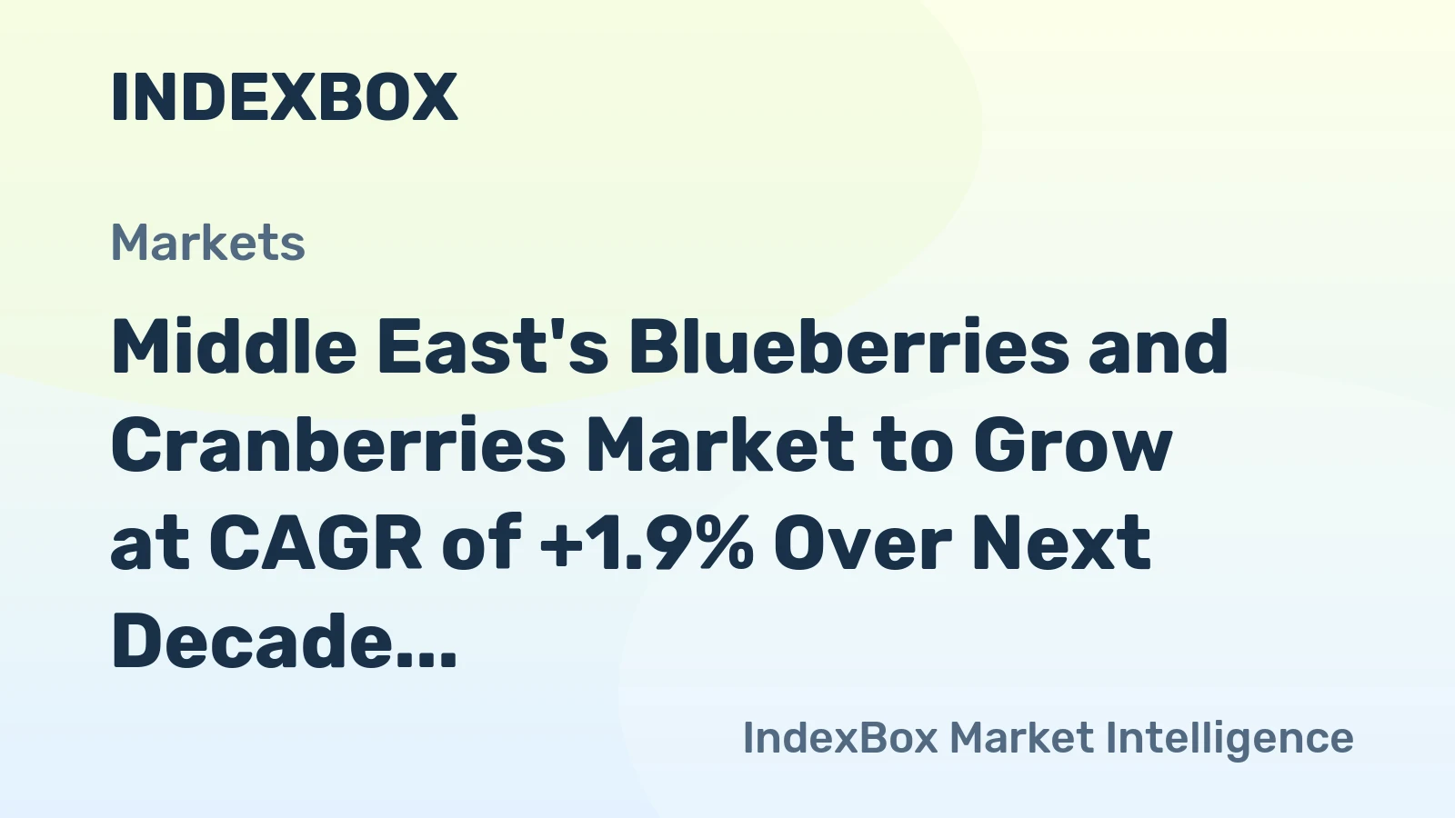 Middle East's Blueberries and Cranberries Market to Grow at CAGR of +1.9% Over Next Decade