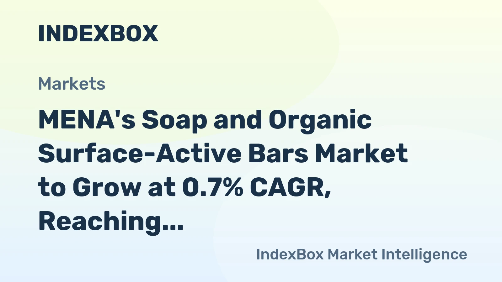 MENA's Soap and Organic Surface-Active Bars Market to Grow at 0.7% CAGR, Reaching 760K Tons by 2035