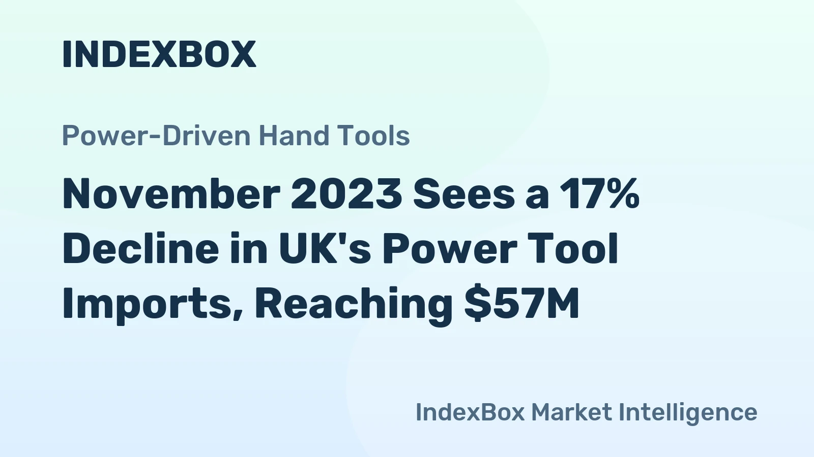 November 2023 Sees a 17% Decline in UK's Power Tool Imports, Reaching $57M.