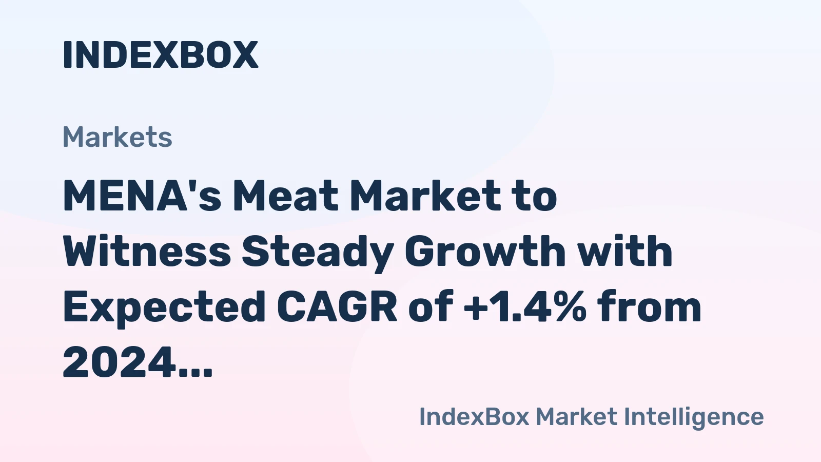 MENA's Meat Market to Witness Steady Growth with Expected CAGR of +1.4% from 2024 to 2035