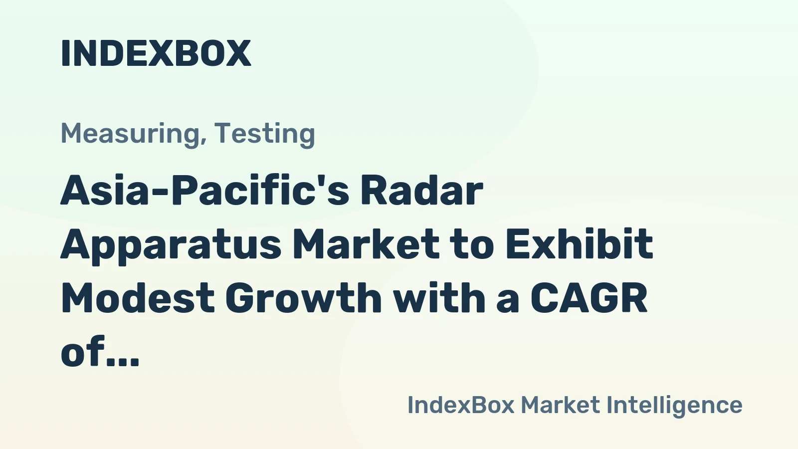 Asia-Pacific's Radar Apparatus Market to Exhibit Modest Growth with a CAGR of +0.9% through 2035