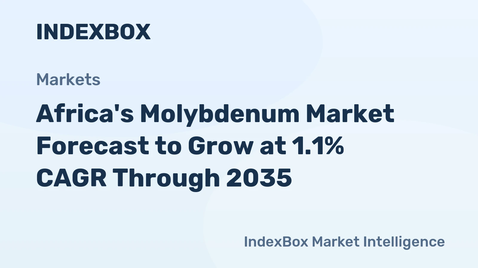 Africa's Molybdenum Market Forecast to Grow at 1.1% CAGR Through 2035