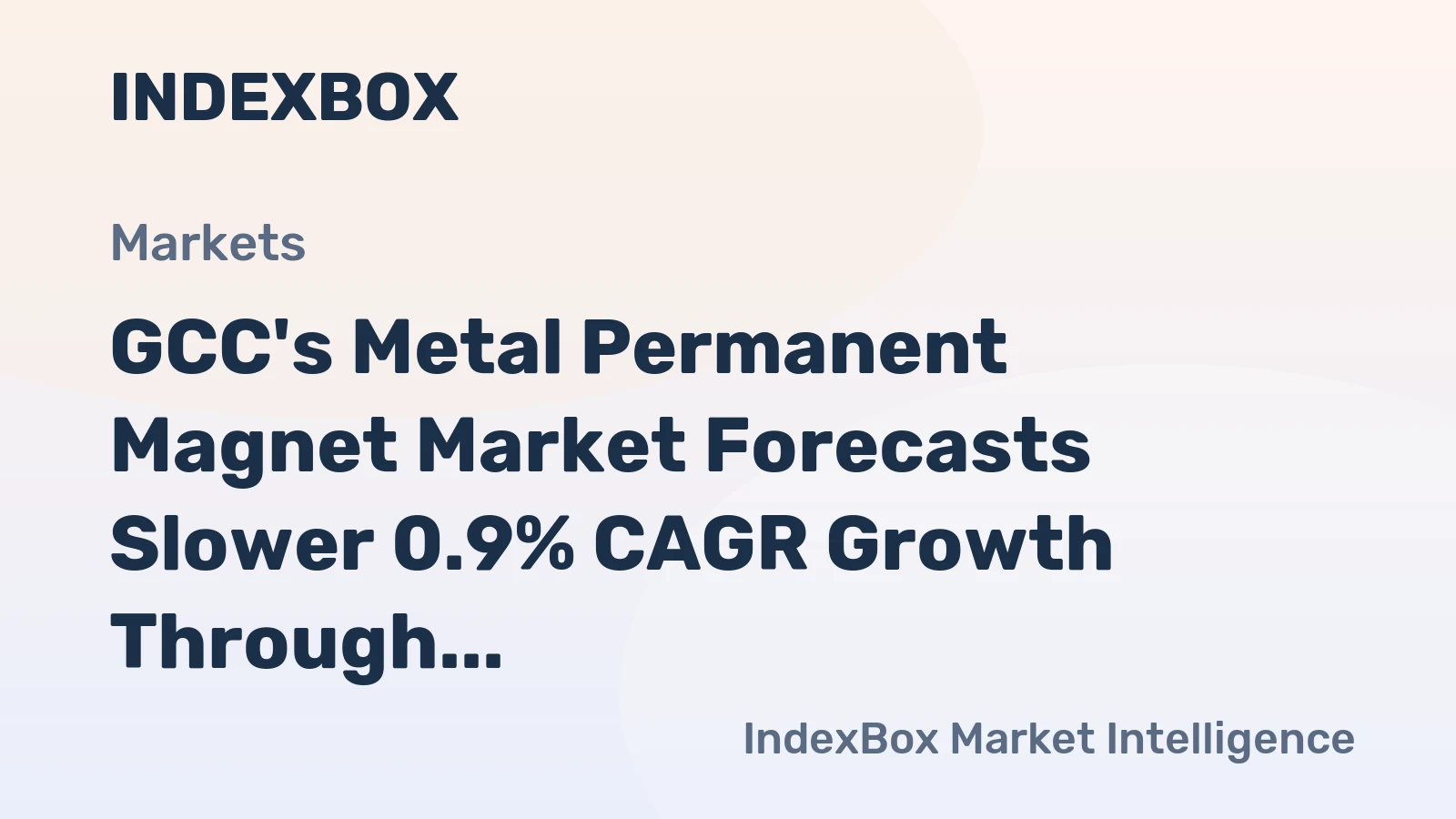 GCC's Metal Permanent Magnet Market Forecasts Slower 0.9% CAGR Growth Through 2035