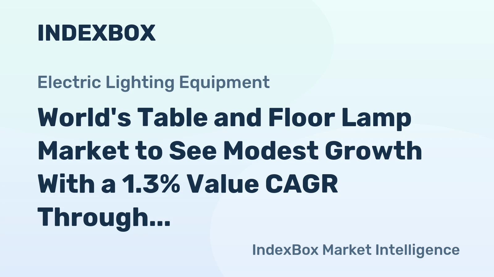 World's Table and Floor Lamp Market to See Modest Growth With a 1.3% Value CAGR Through 2035