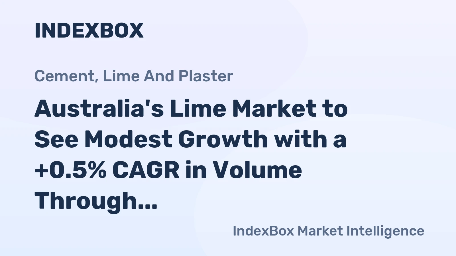 Australia's Lime Market to See Modest Growth with a +0.5% CAGR in Volume Through 2035