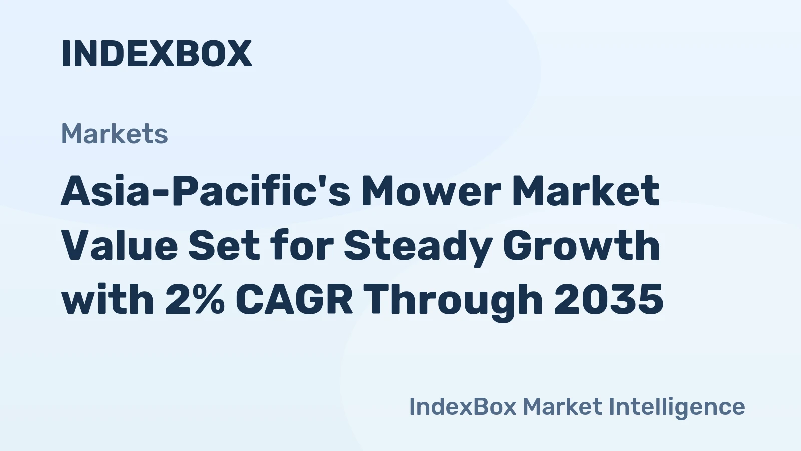 Asia-Pacific's Mower Market Value Set for Steady Growth with 2% CAGR Through 2035