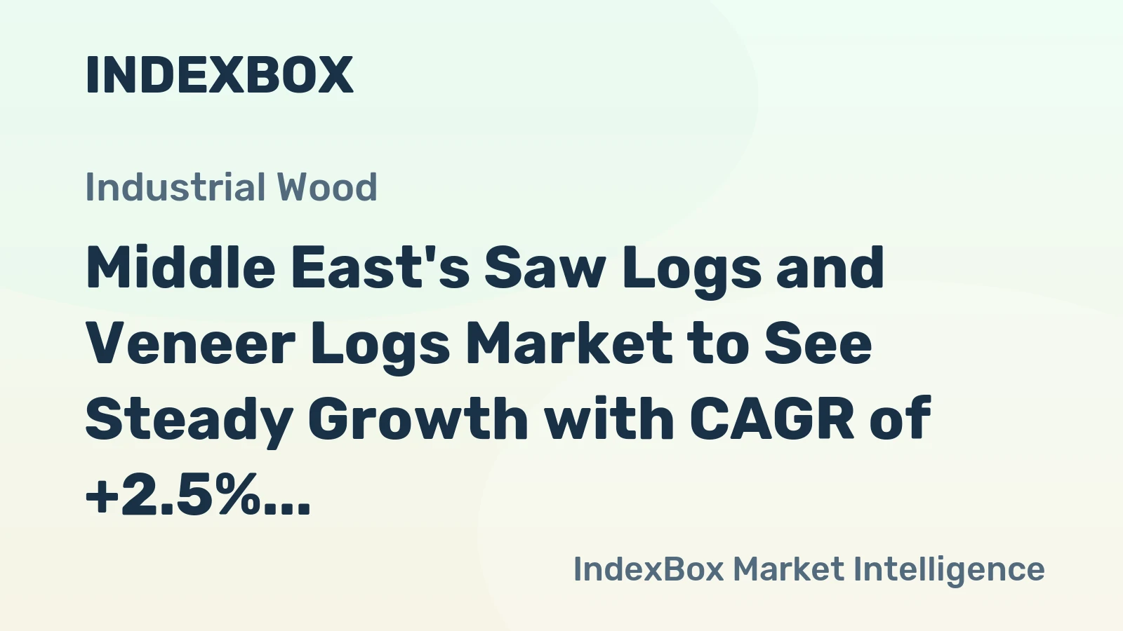 Middle East's Saw Logs and Veneer Logs Market to See Steady Growth with CAGR of +2.5% through 2035, Reaching $2.6B