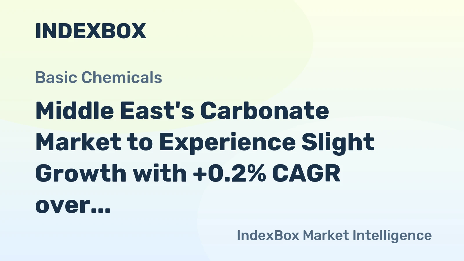 Middle East's Carbonate Market to Experience Slight Growth with +0.2% CAGR over Next Decade