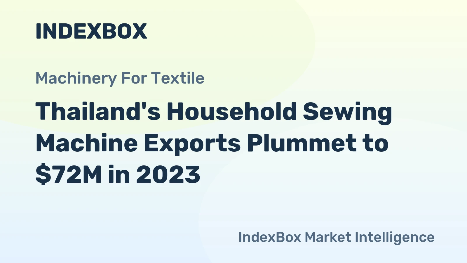 Thailand's Household Sewing Machine Exports Plummet to $72M in 2023
