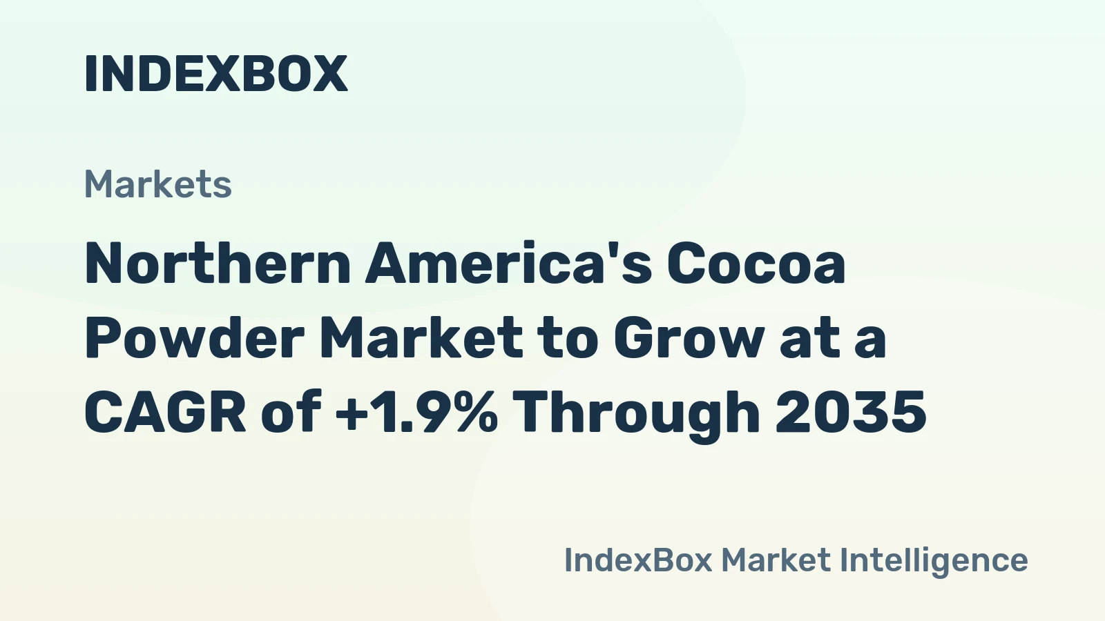 Northern America's Cocoa Powder Market to Grow at a CAGR of +1.9% Through 2035