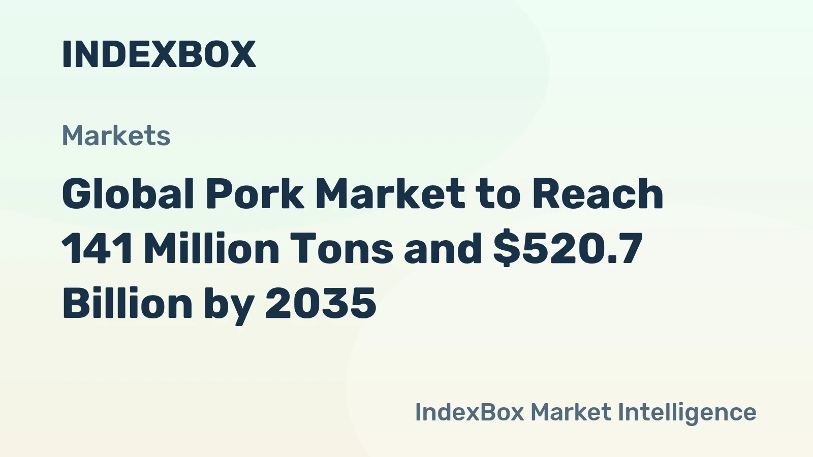 Global Pork Market to Reach 141 Million Tons and $520.7 Billion by 2035