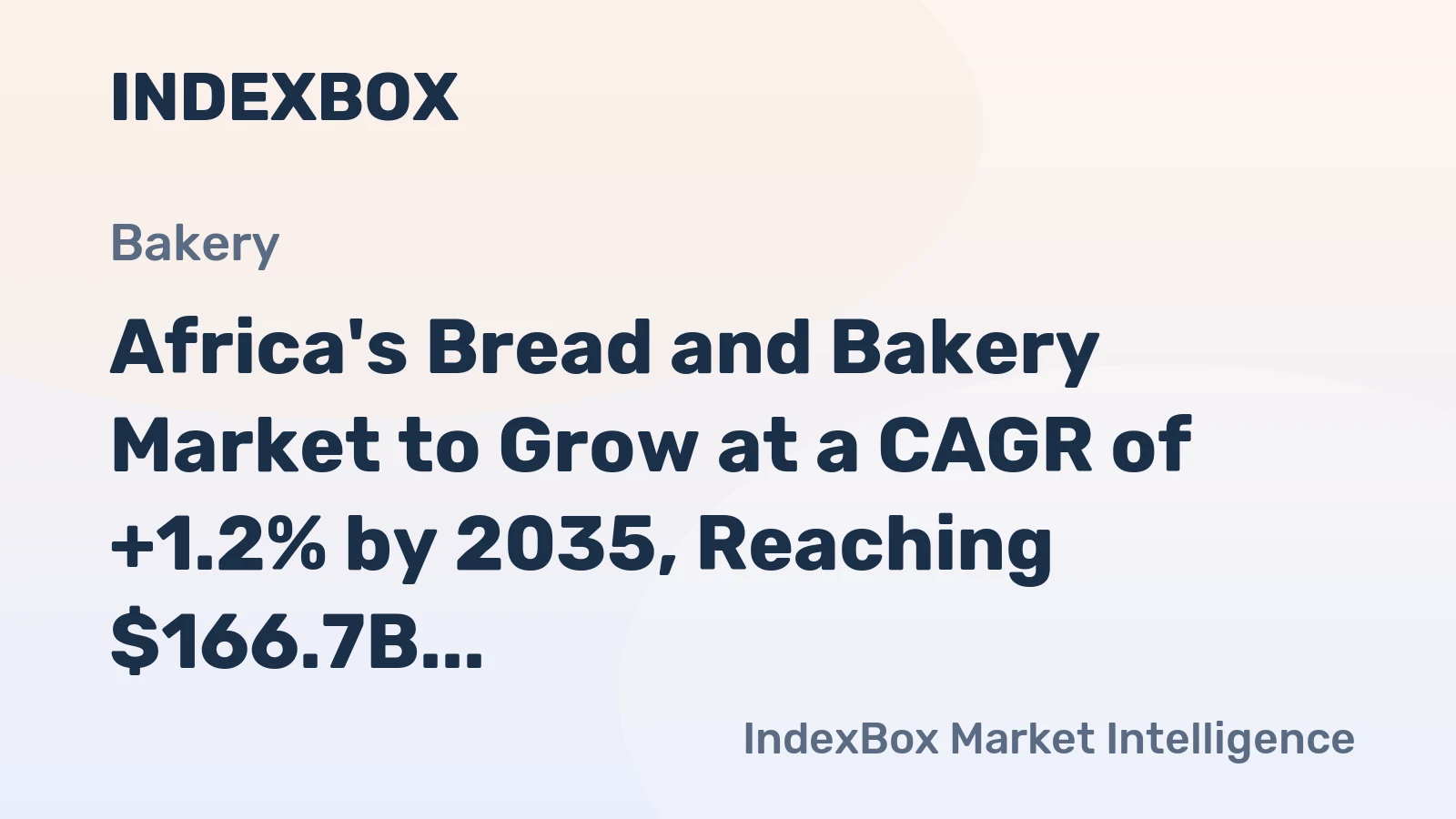 Africa's Bread and Bakery Market to Grow at a CAGR of +1.2% by 2035, Reaching $166.7B in Value