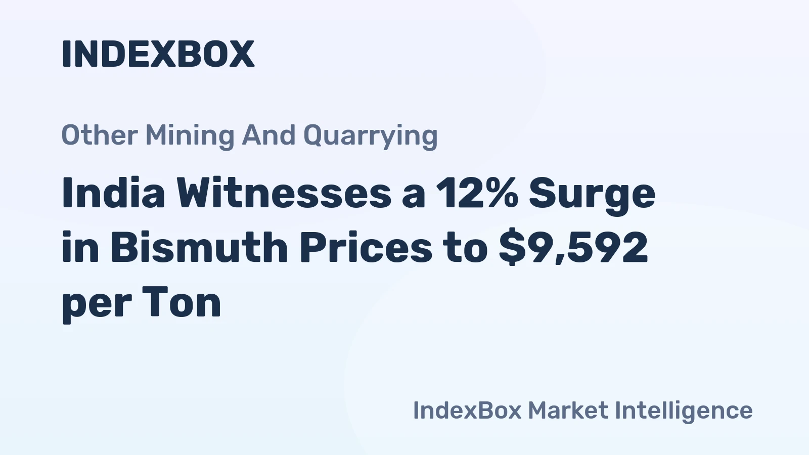 India Witnesses a 12% Surge in Bismuth Prices to $9,592 per Ton