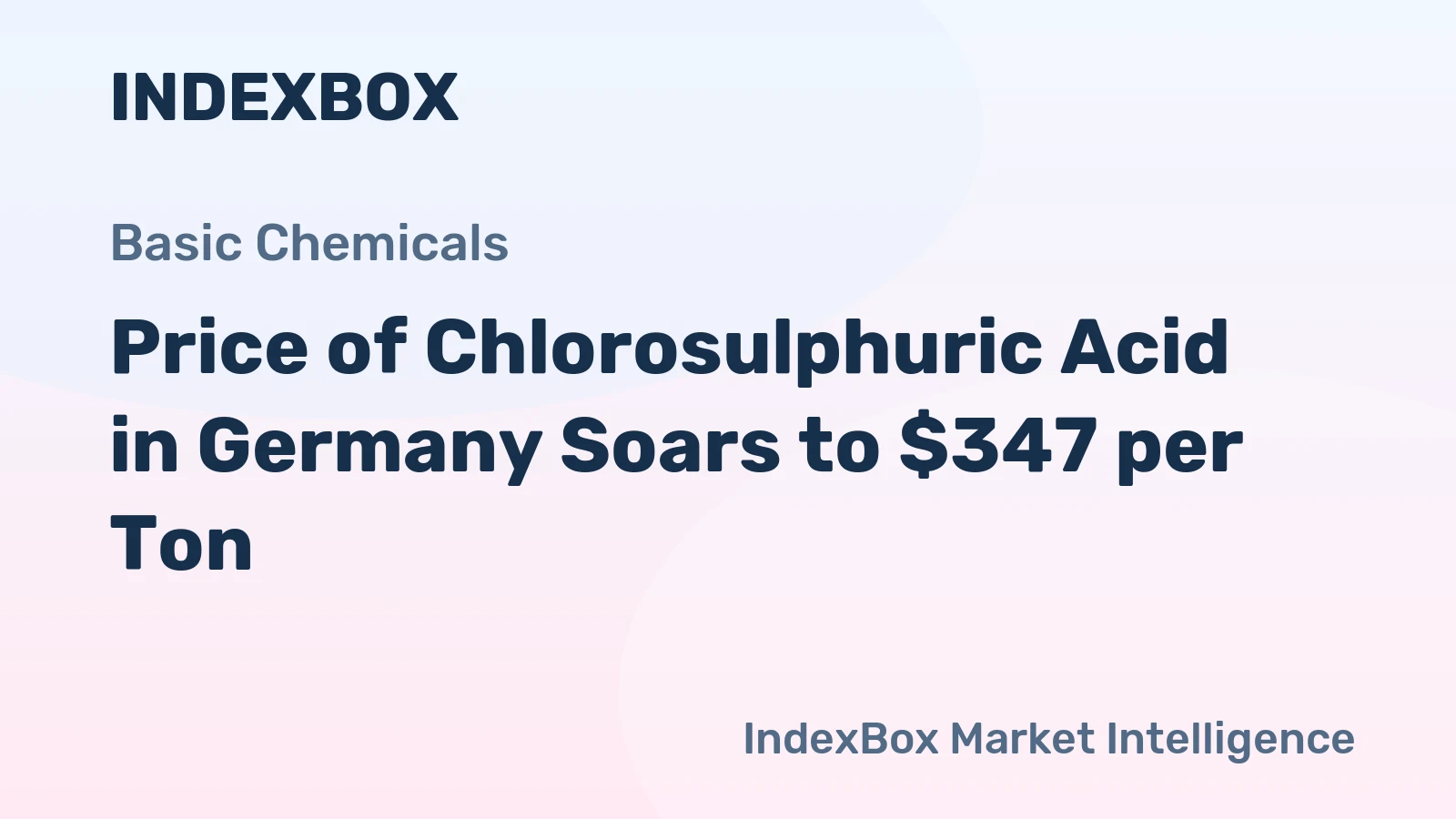 Price of Chlorosulphuric Acid in Germany Soars to $347 per Ton