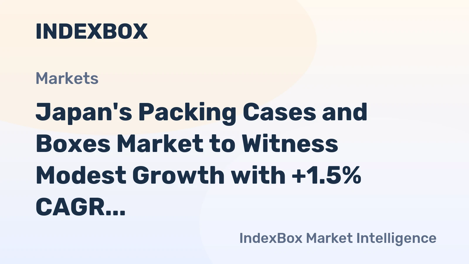 Japan's Packing Cases and Boxes Market to Witness Modest Growth with +1.5% CAGR from 2024-2035